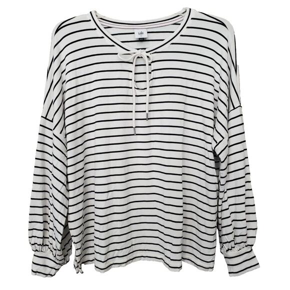 CAbi | Tops | Cabi Relax Game Day Tie Neck Sweatshirt Balloon Sleeve ...